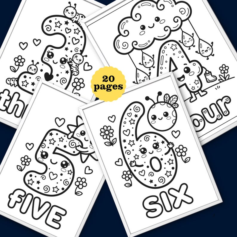 Kawaii Spring Math Coloring Pages, Numbers 1-10 Activity Book (digital ...