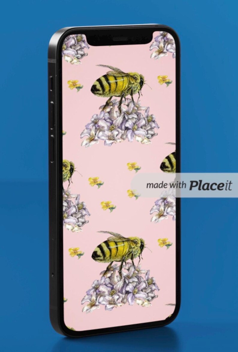 Hand-drawn Bee 1 Floral Seamless Pattern | Vintage Botanical Digital ...