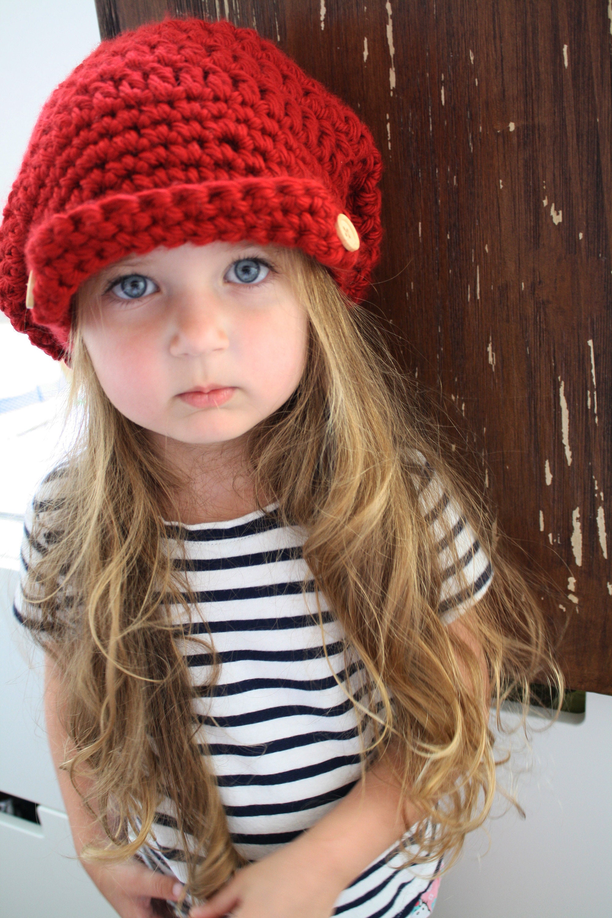 Red Hat Cap Crochet Knit Thick Warm Chunky Slouchy | Etsy