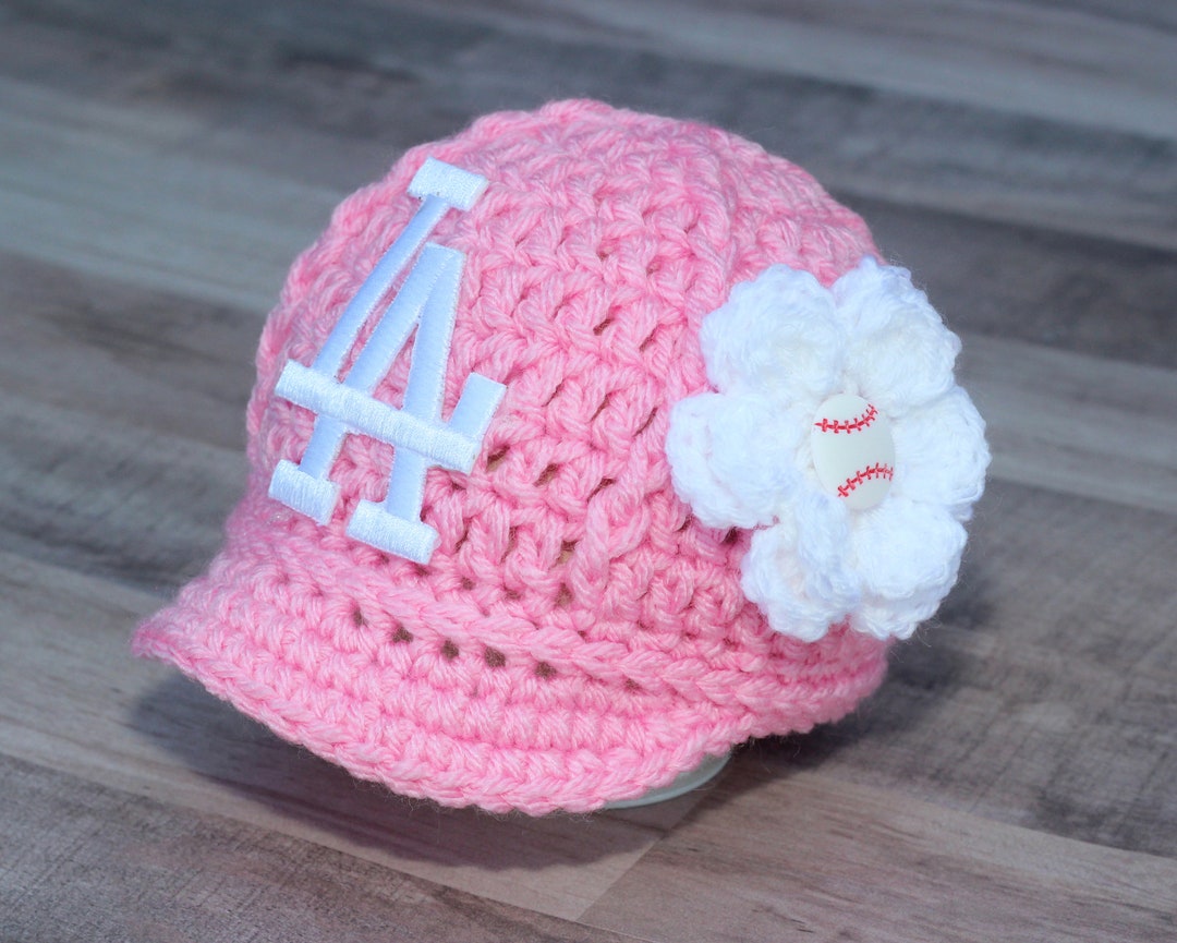 Girls Pink LA Dodgers Baby Hat Cap Outfit Los Angeles Dodgers Baby Gift ...