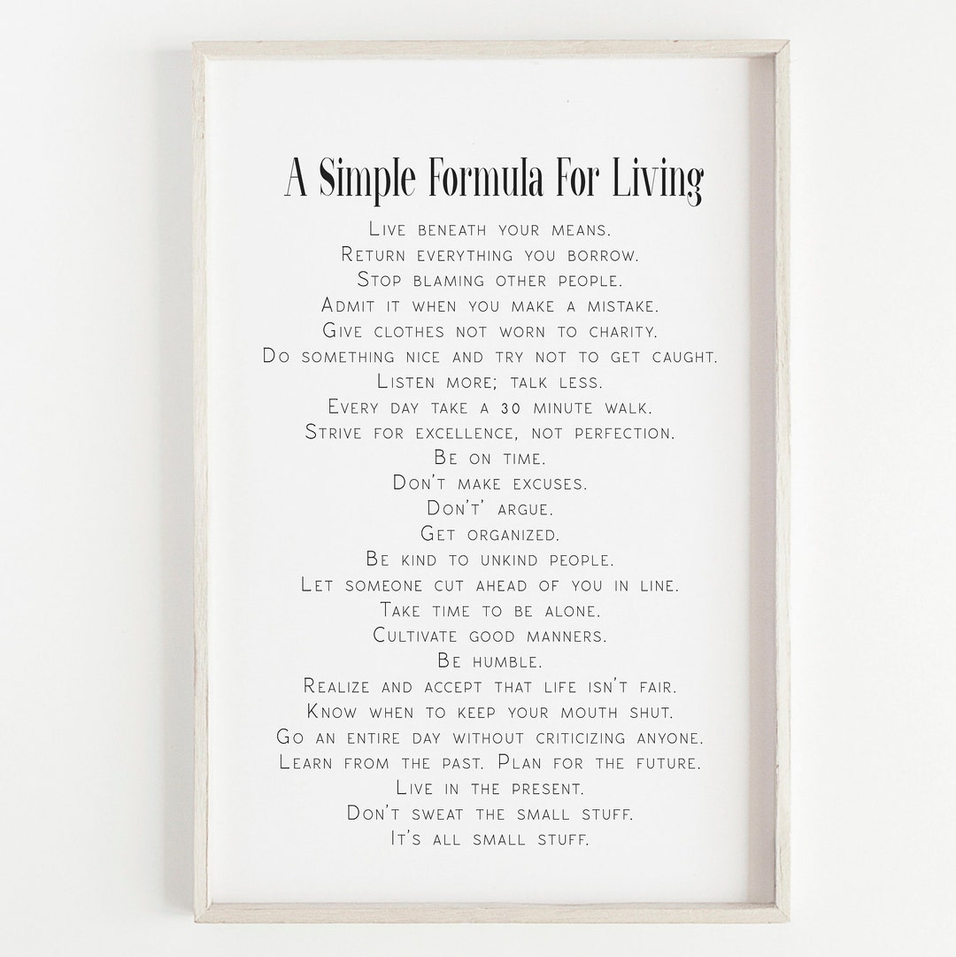 Simple Living Print Minimalist Art Wall Art Inspirational - Etsy