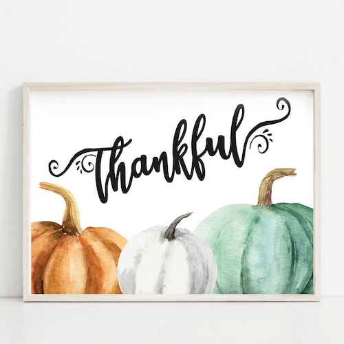 Watercolor Pumpkin Digital Print / Printable Fall Art / Wall - Etsy