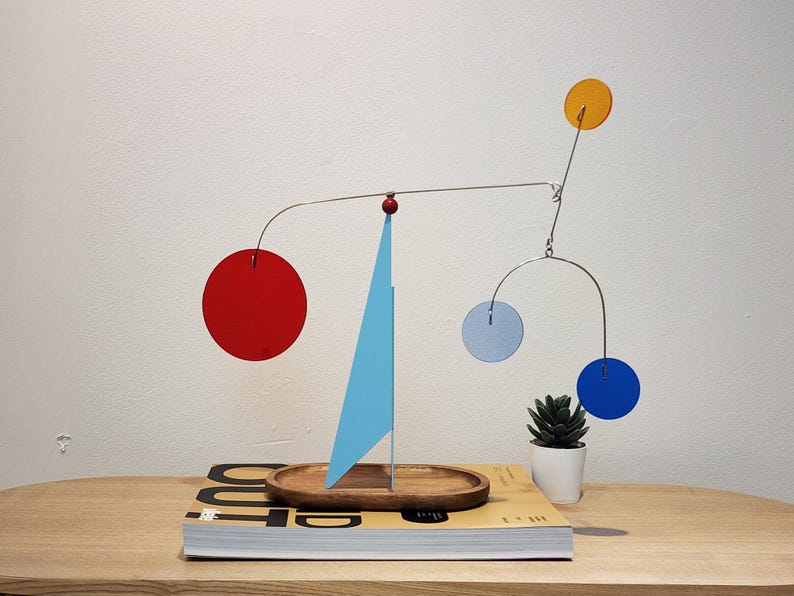 Calder Style Kinetic Mobile Sculpture – Abstract Balance Art Decor ...