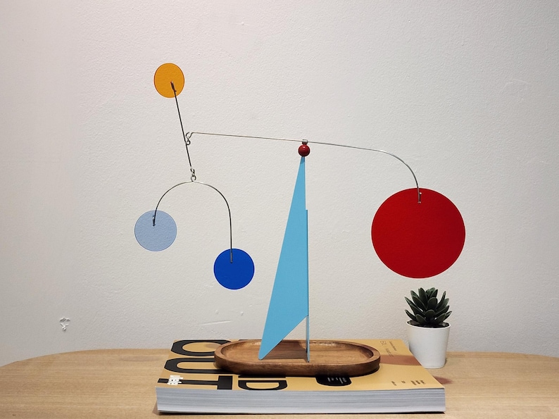 Calder Style Kinetic Mobile Sculpture – Abstract Balance Art Decor ...