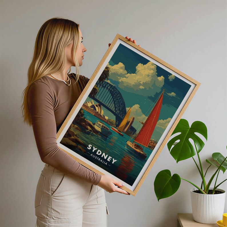 Sydney Harbour Bridge Opera House Art Print, Australia Travel Poster - Etsy