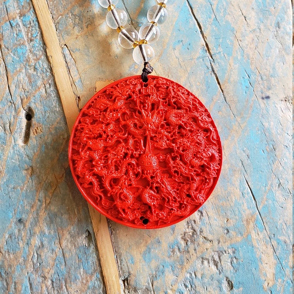 Cinnabar Pendant - Etsy