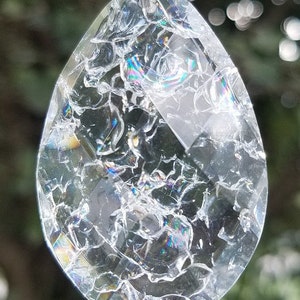 2" Crackle Glass Chandelier Crystal Teardrop - Etsy