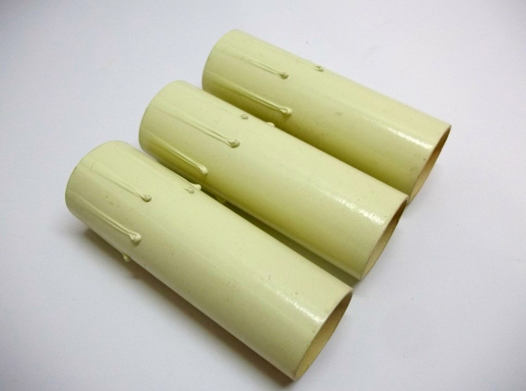 Set of Three 4" Long Ivory Drip Standard Socket Chandelier Candle ...