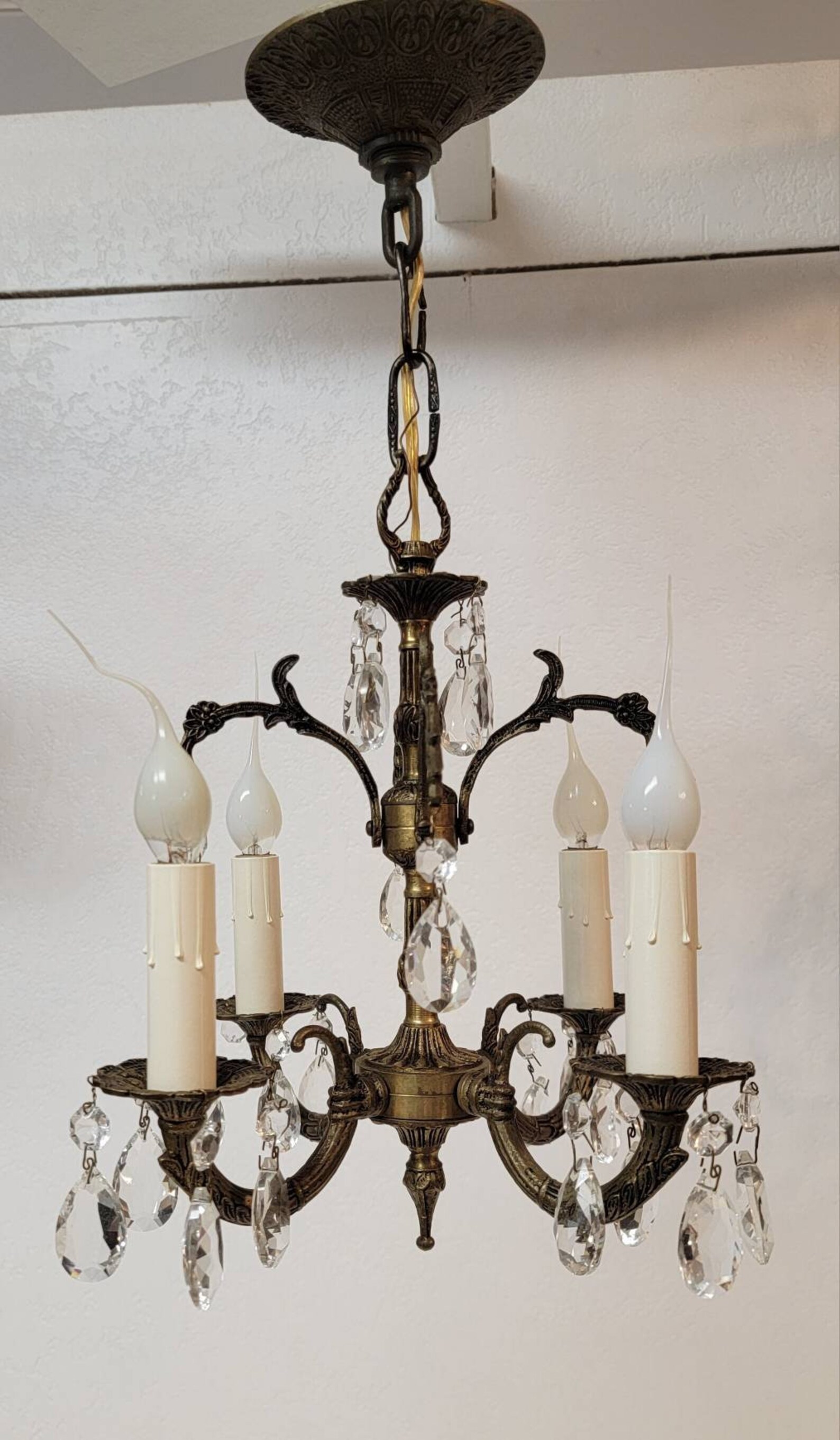 Vintage Ultra Petite Crystal Chandelier With Four Lights Nice - Etsy