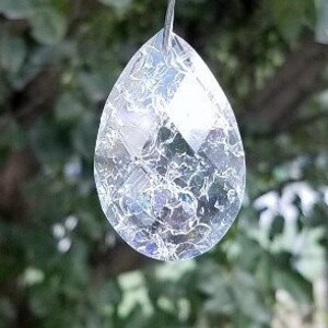 2" Crackle Glass Chandelier Crystal Teardrop - Etsy