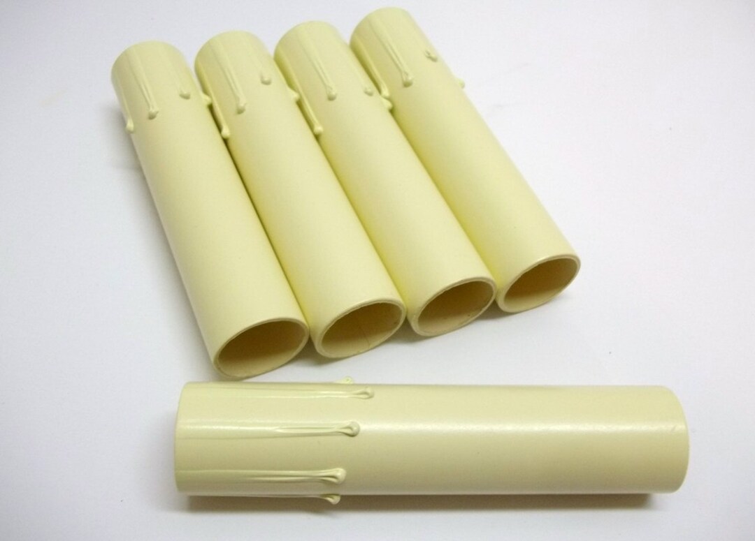 Chandelier Candle Covers Set of Five 5 4 Inch Candelabra Ivory Drip ...