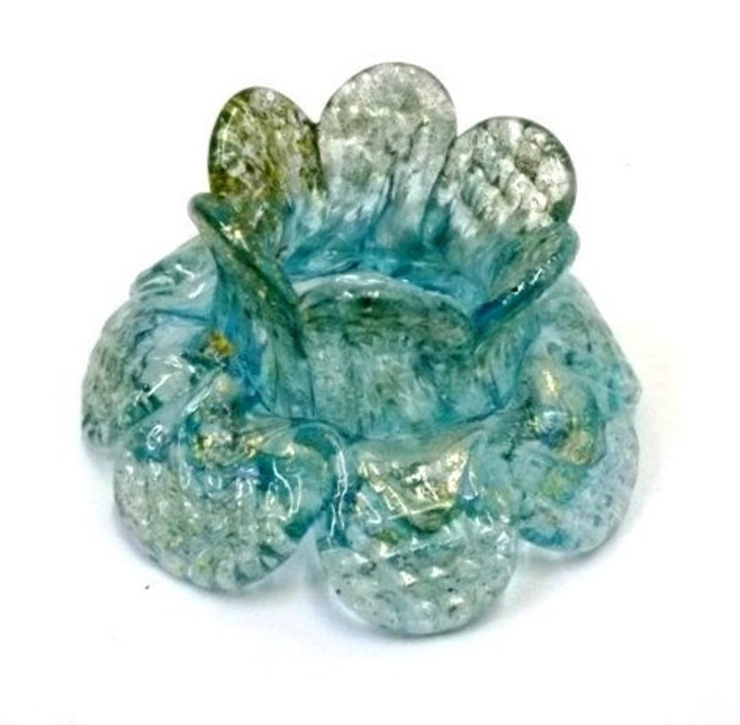 Blue Murano Glass Chandelier Flower - ONE 2" Vintage Venetian Mirror ...