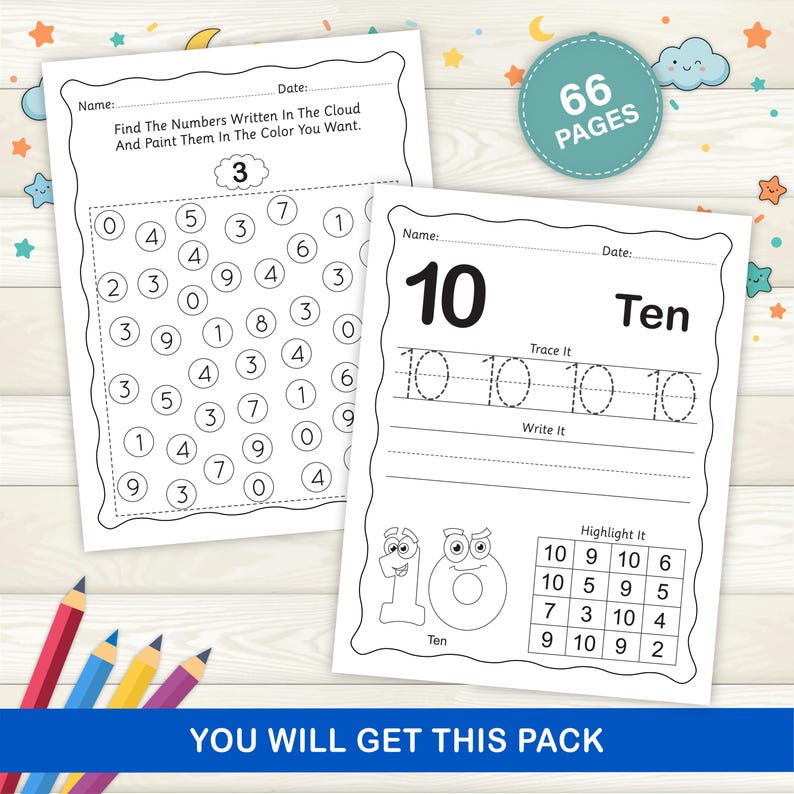 Number Activity Book for Kids | Preschool Math Worksheet | Printable ...