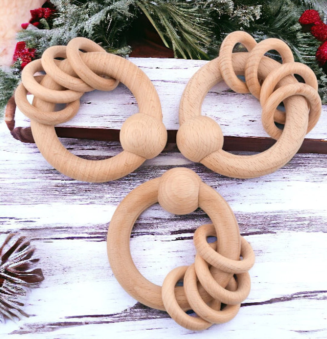 Baby Toys 1pcs Wooden Rattle Beads Cartoon Rattle Teething - Etsy