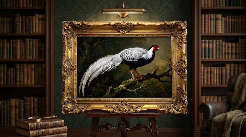 Silver Pheasant Bird Samsung Frame TV Art | 4K Antique Ornithology ...