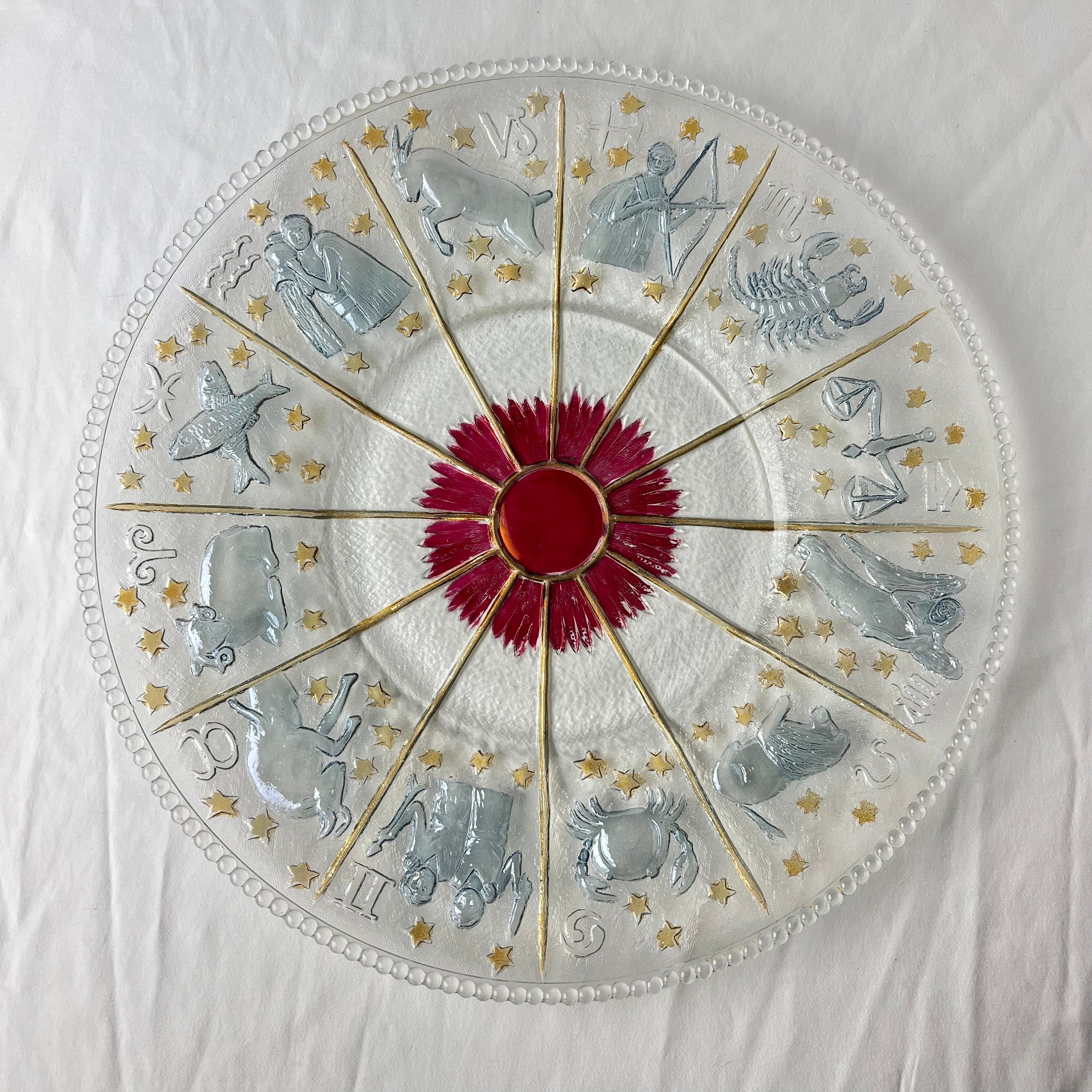 Vintage Mid Century Glass Zodiac Astrology Platter Plate - Etsy