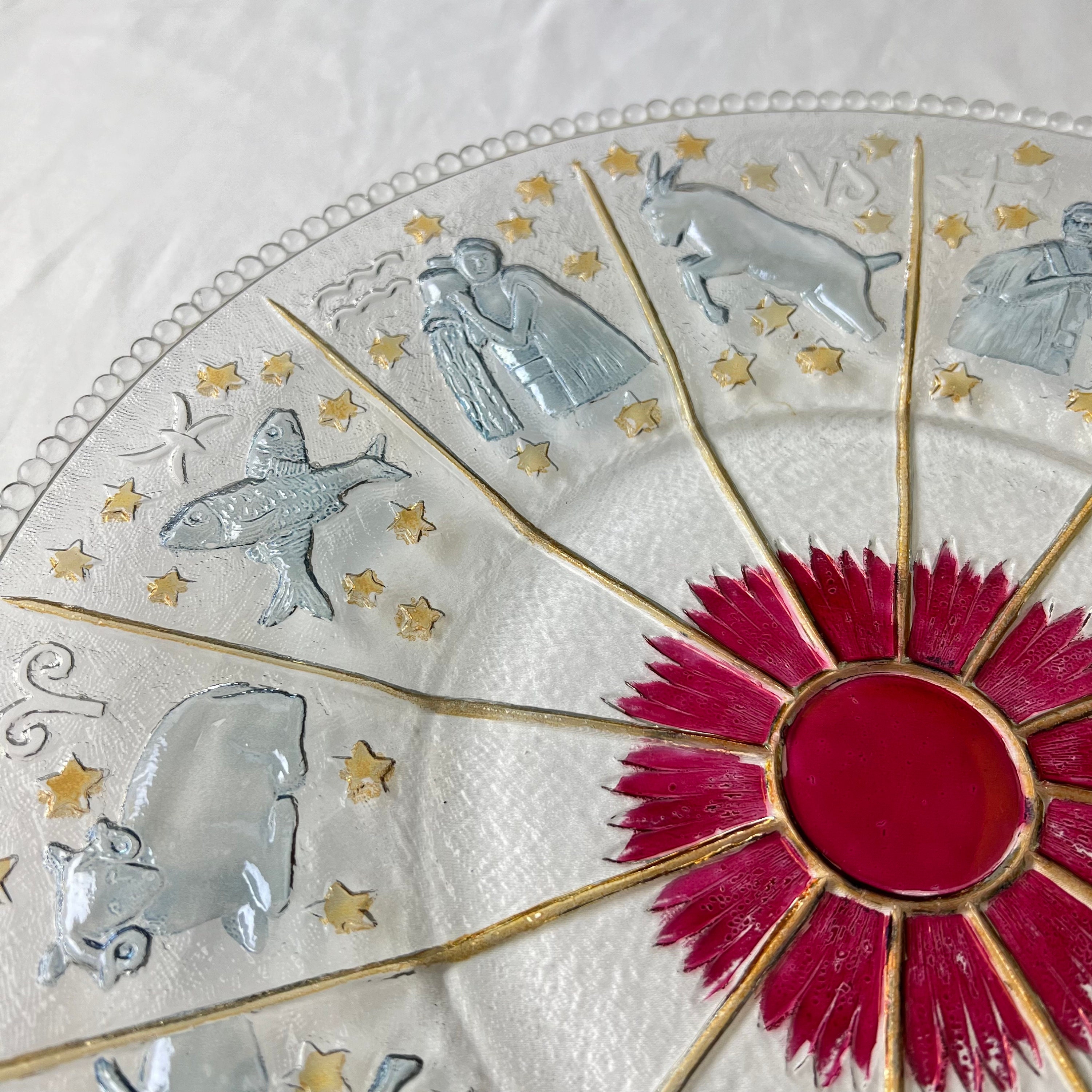Vintage Mid Century Glass Zodiac Astrology Platter Plate - Etsy