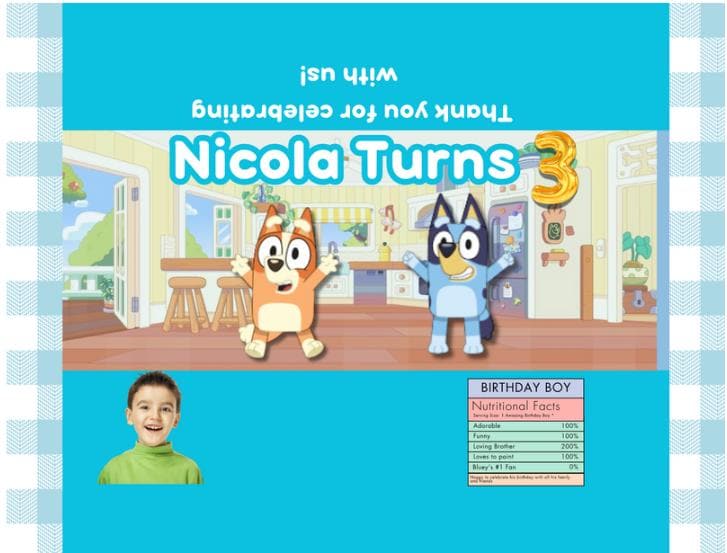 Bluey Chocolate Bar Wrapper - Etsy