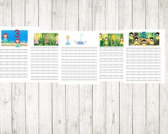 Pre-K Princess Practice Sheets | Etsy