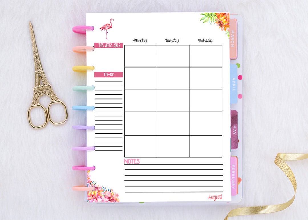 Printable Tropical Flamingo Planner Pages - Etsy