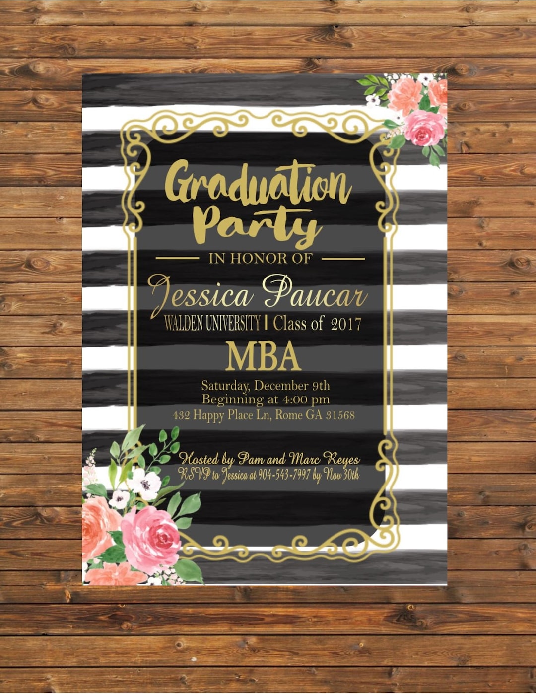 Elegant MBA Graduation Invitations - Etsy