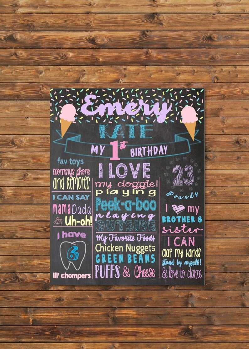 Ice Cream Birthday Board - Etsy