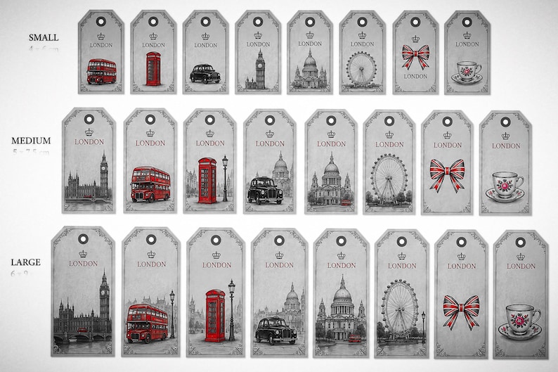 Printable Gift Tags London Themed Gift Tags Minimalist Label British ...