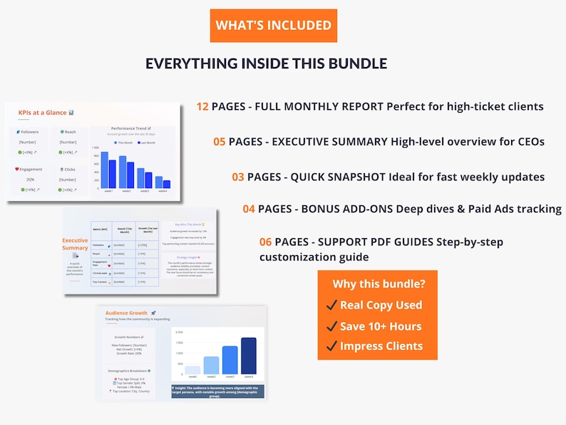 Social Media Report Template Canva | Monthly Client Report for SMM ...