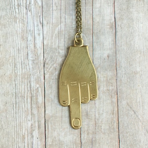 Middle Finger Necklace Hand Jewelry - Etsy