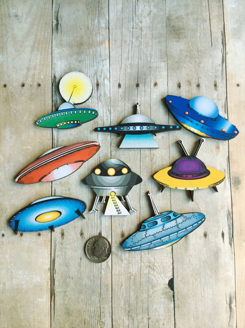 UFO Brooch Flying Saucer Spaceship Jewelry Space Travel Aliens | Etsy