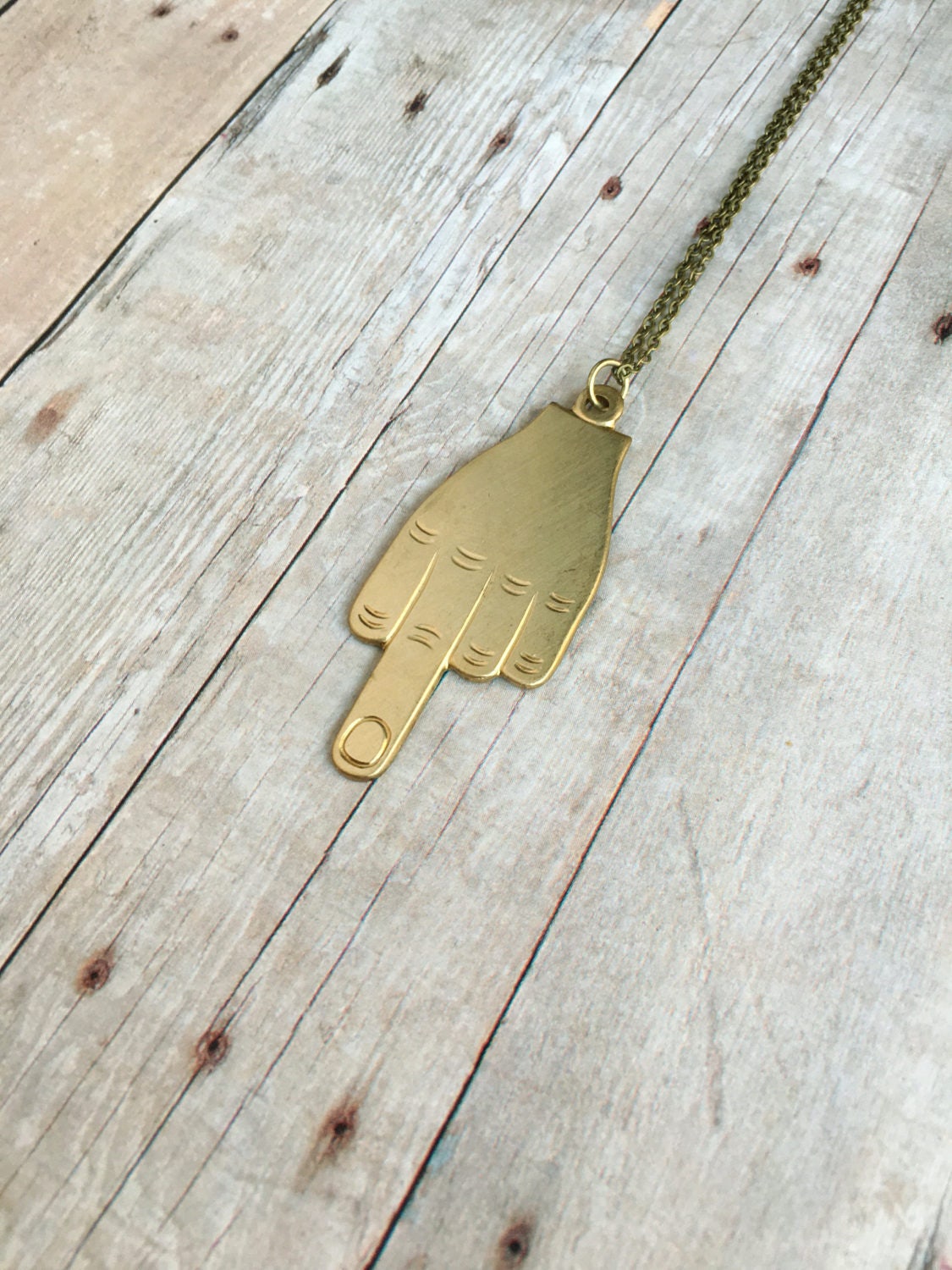 Middle Finger Necklace Hand Jewelry - Etsy