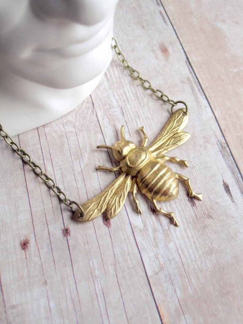 Bee Necklace Insect Jewelry Bumblebee Gardening Accessory Gift for ...