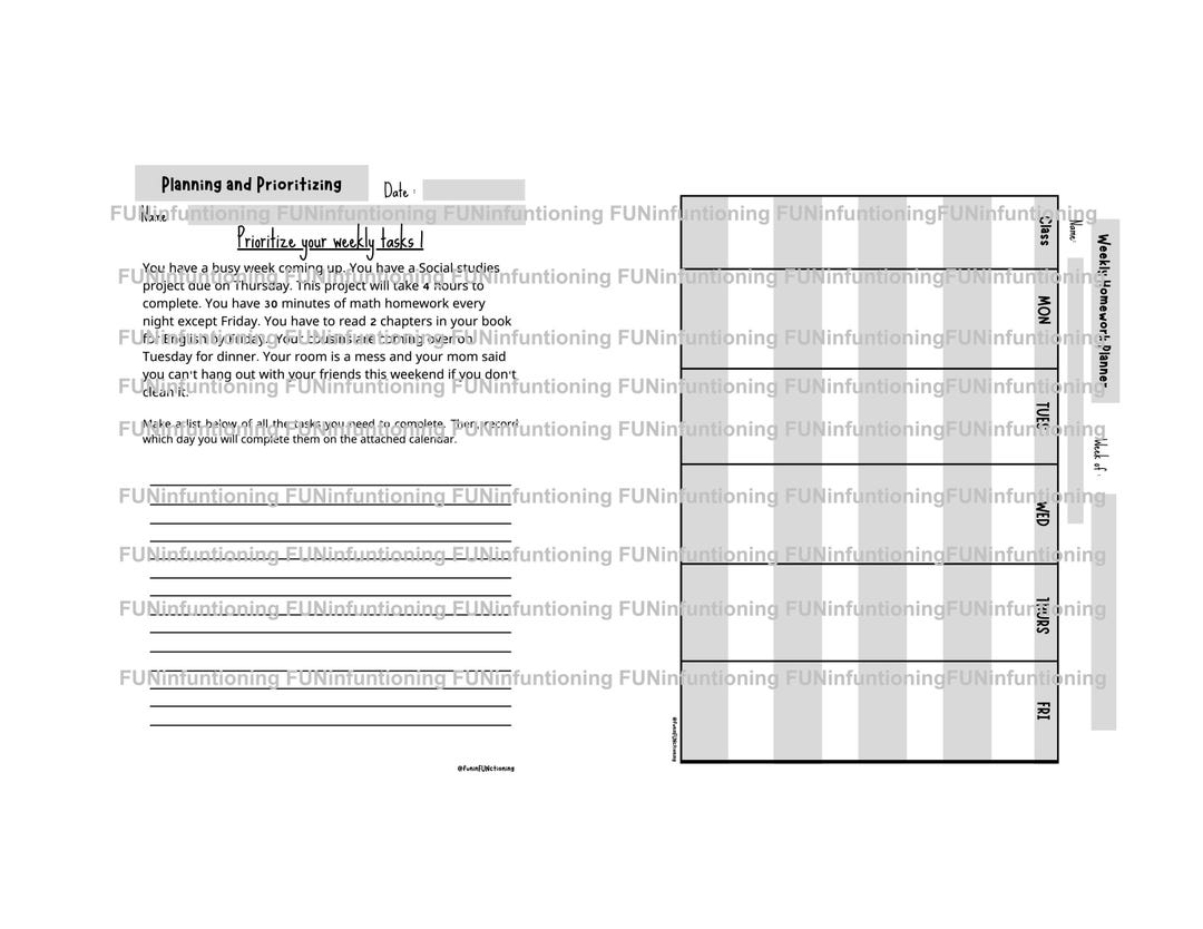 Planning & Prioritizing Executive Function Bundle (3-pack) - Etsy
