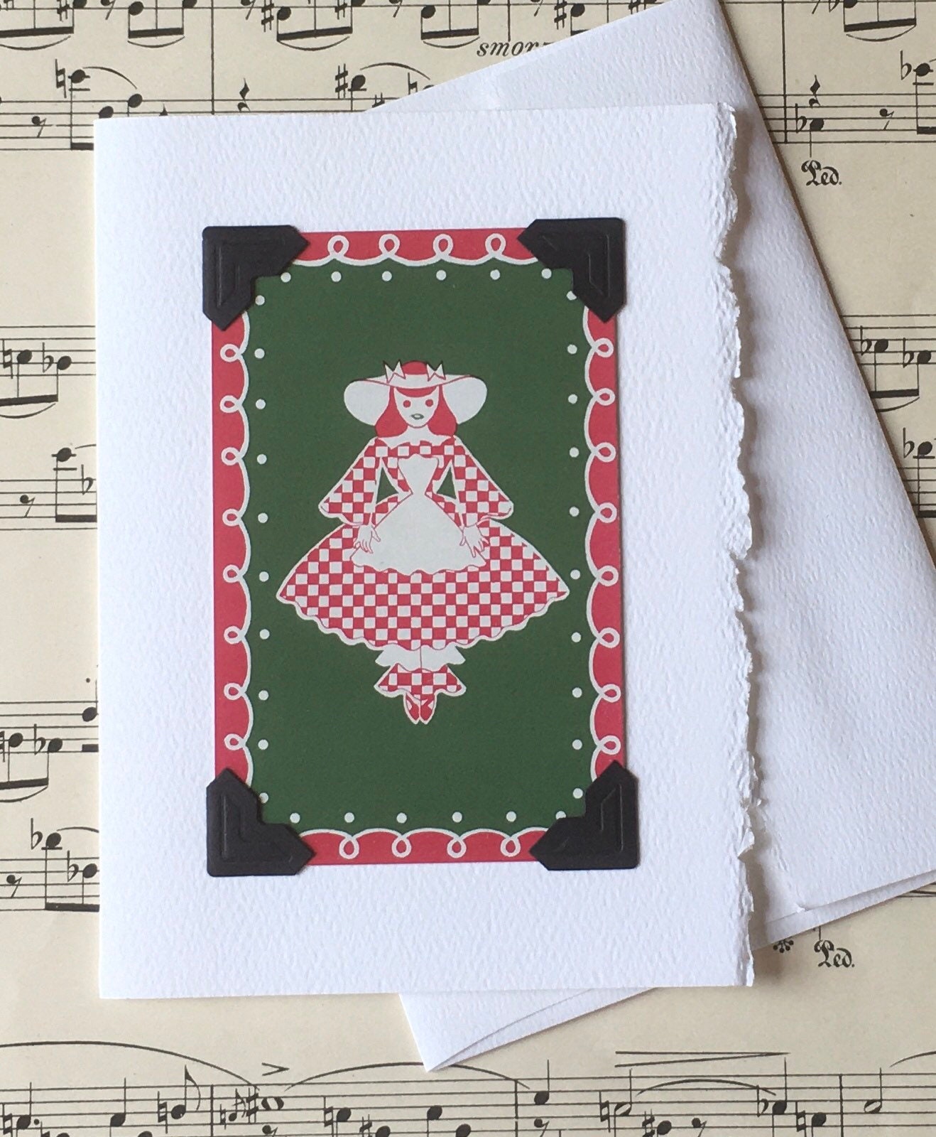 Paper & Party Supplies Victorian Dress Vintage Note Card: Blank Inside ...