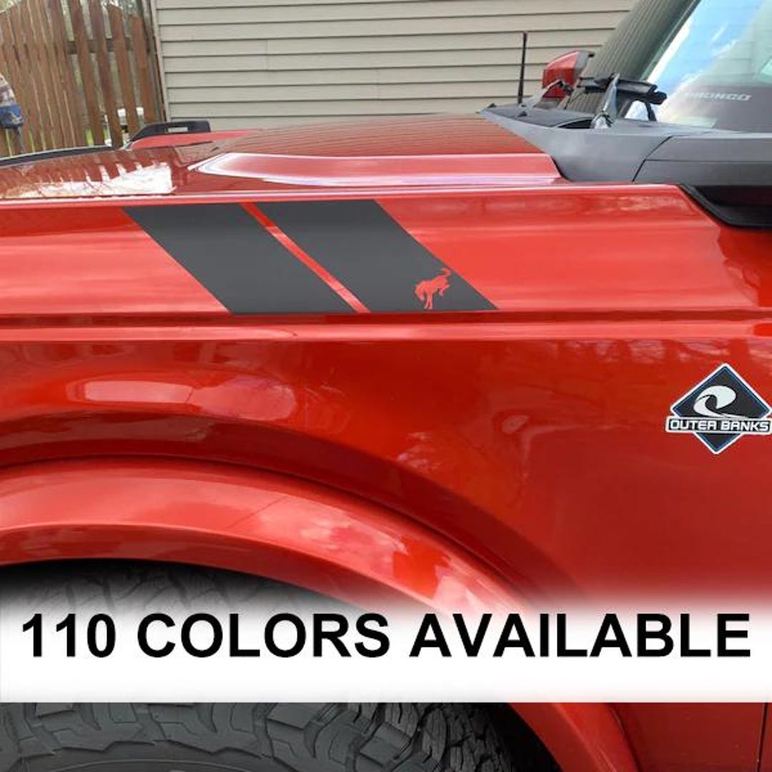2021-2026 Ford Bronco Pony Hash Stripes - Vinyl Decals Graphics ...