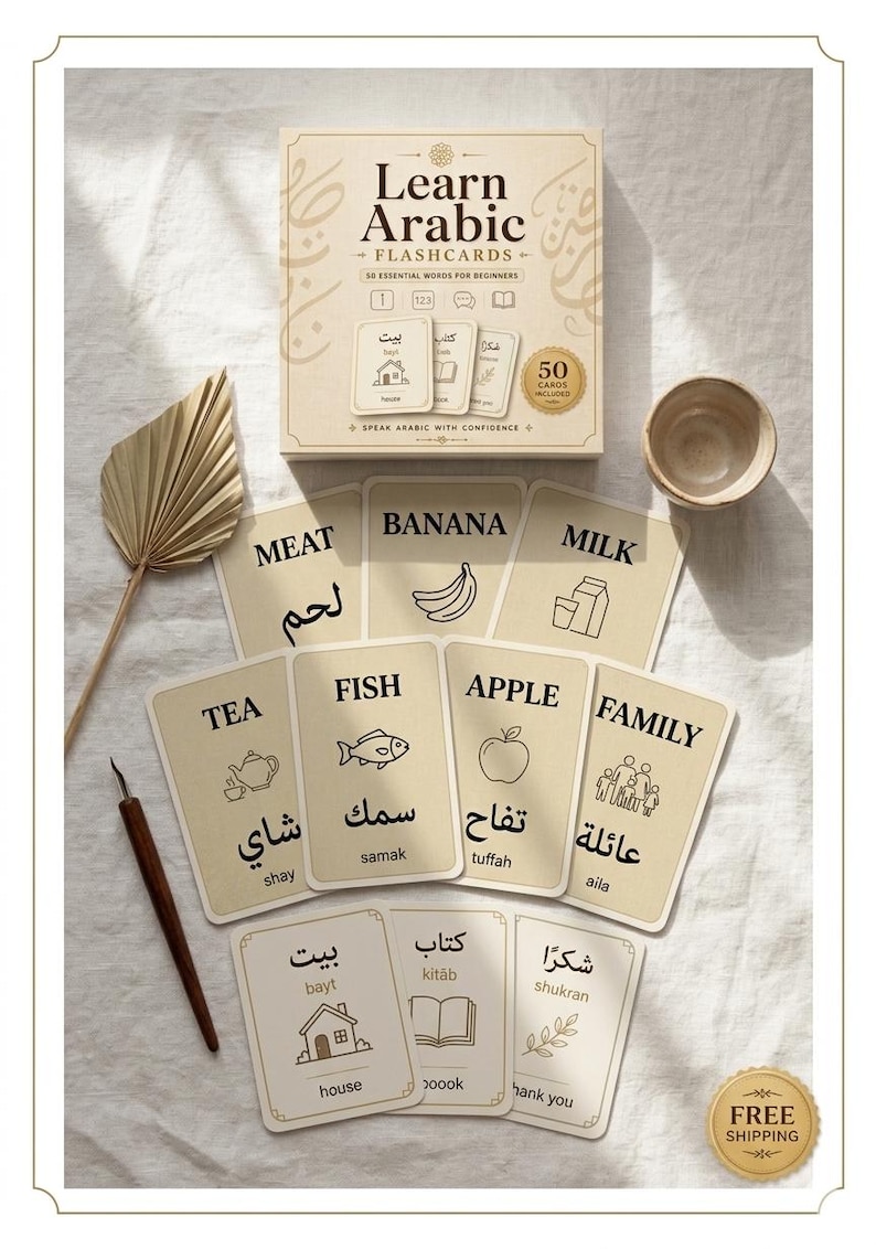 Arabic Flashcards for Beginners, Vocabulary Cards, Learning Activities ...