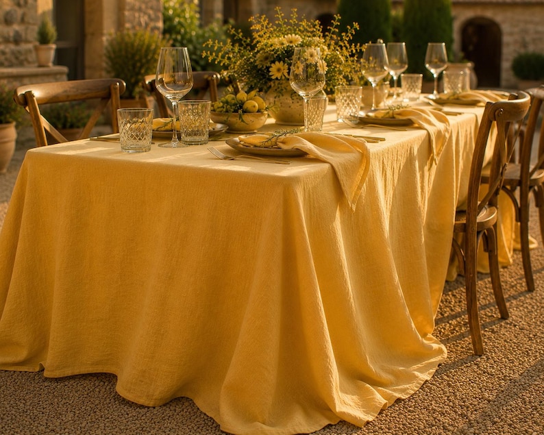 Summer Wedding Tablecloth, Linen Table Cover, Custom Size Table Cloth ...