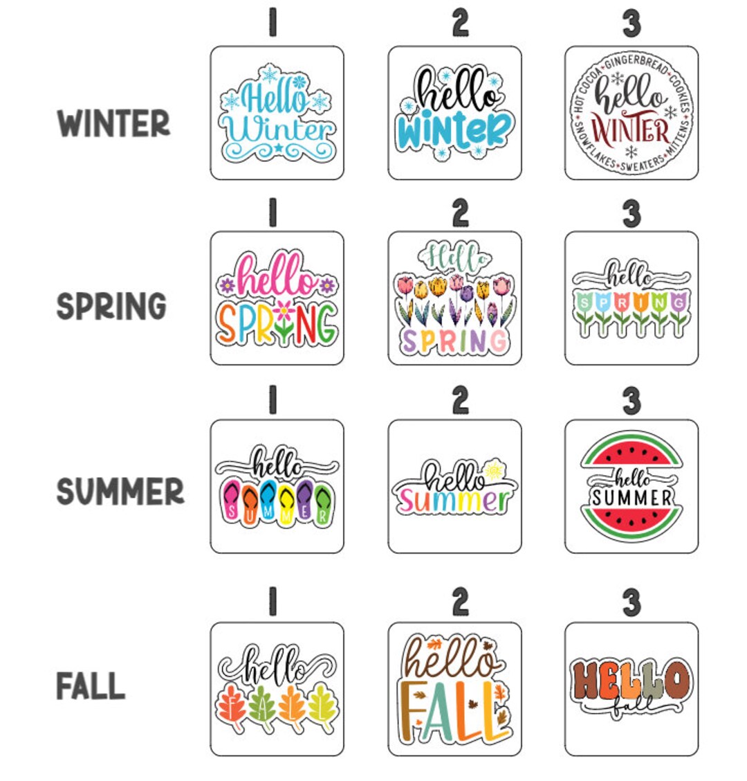 Hello Season Cling Bundle (4 Clings) for Nora Fleming Simple Scallop ...