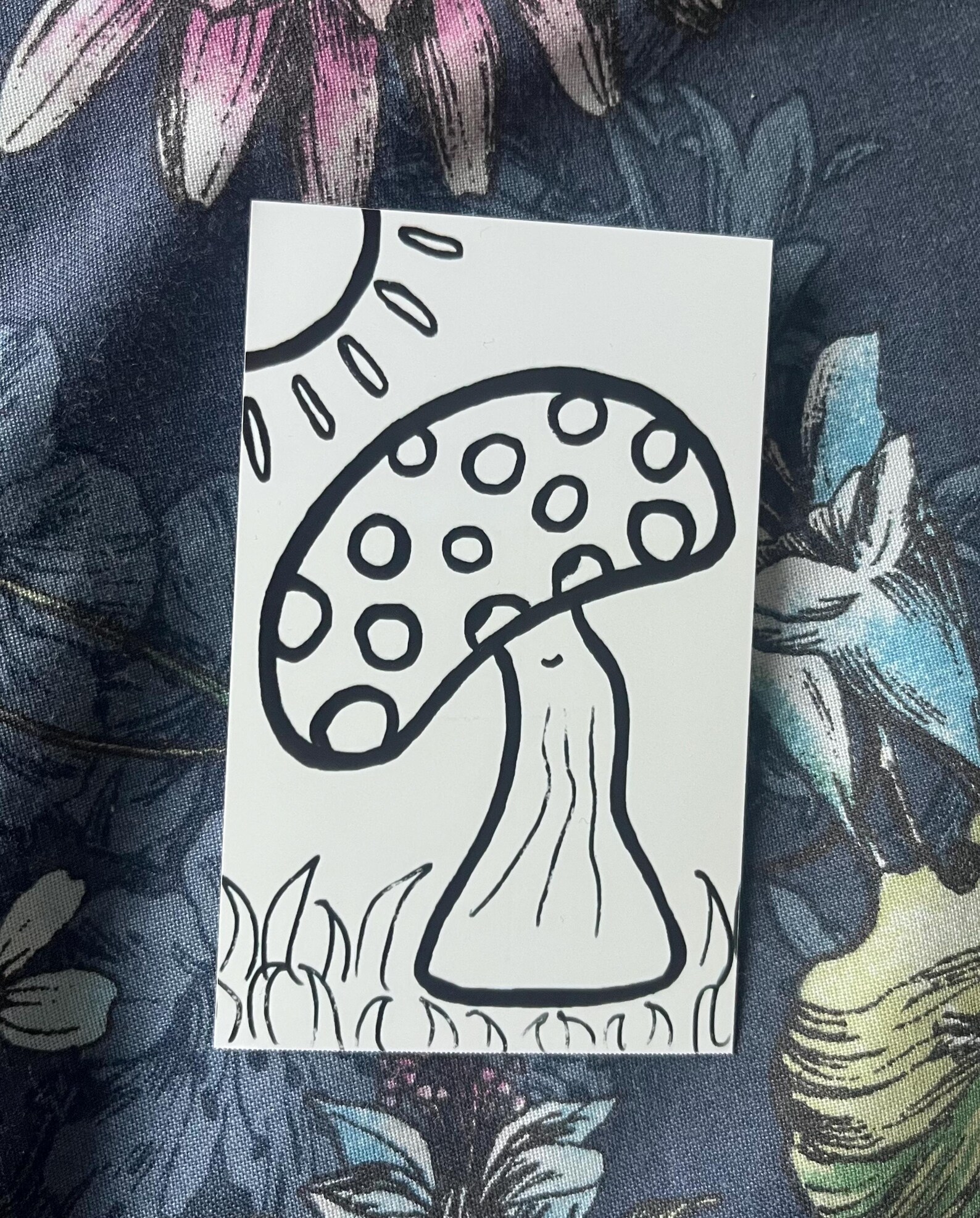 Sunny Shroom Colouring Sheet - Printable Digital Download - Hand Drawn ...
