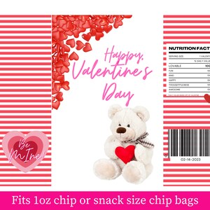 Valentine's Chip Bags-custom Chip Bags- Favor Bags-printable-digital ...