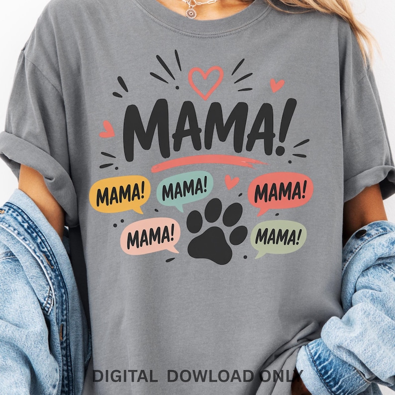 Mama PNG Design, Paw Print Heart Graphic (digital Download) - Etsy