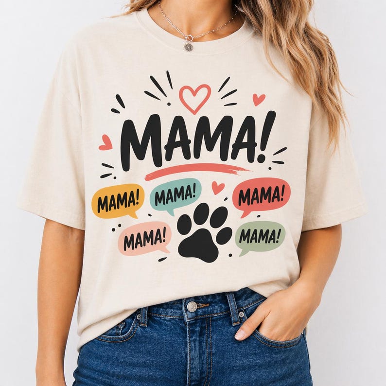 Mama PNG Design, Paw Print Heart Graphic (digital Download) - Etsy