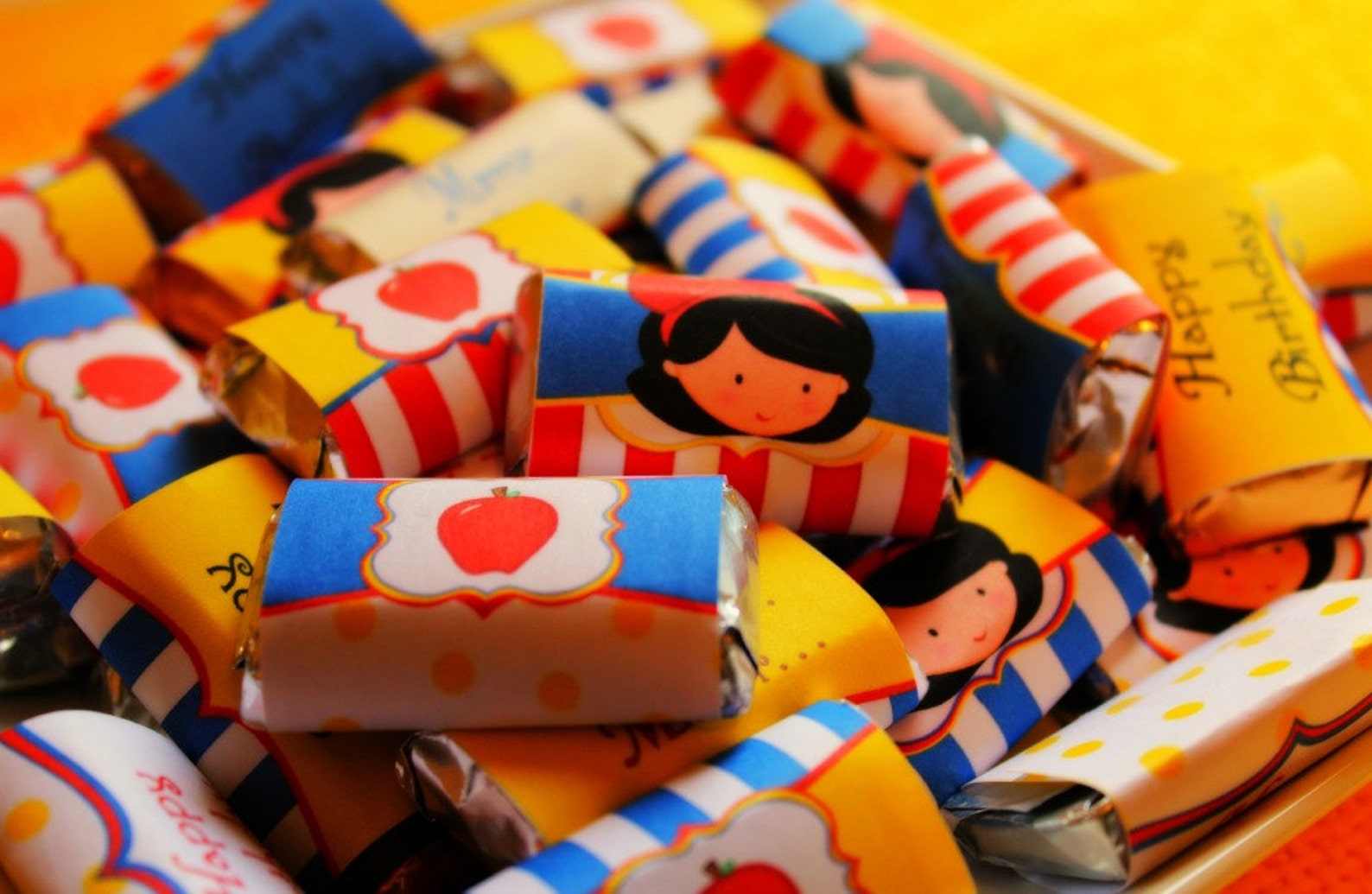 Snow White Assorted Miniature Candy Bar Wrappers - Etsy