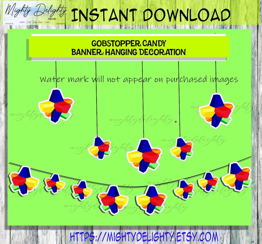 Everlasting Gobstopper Candy Bunting - Hanging Decoration - Etsy