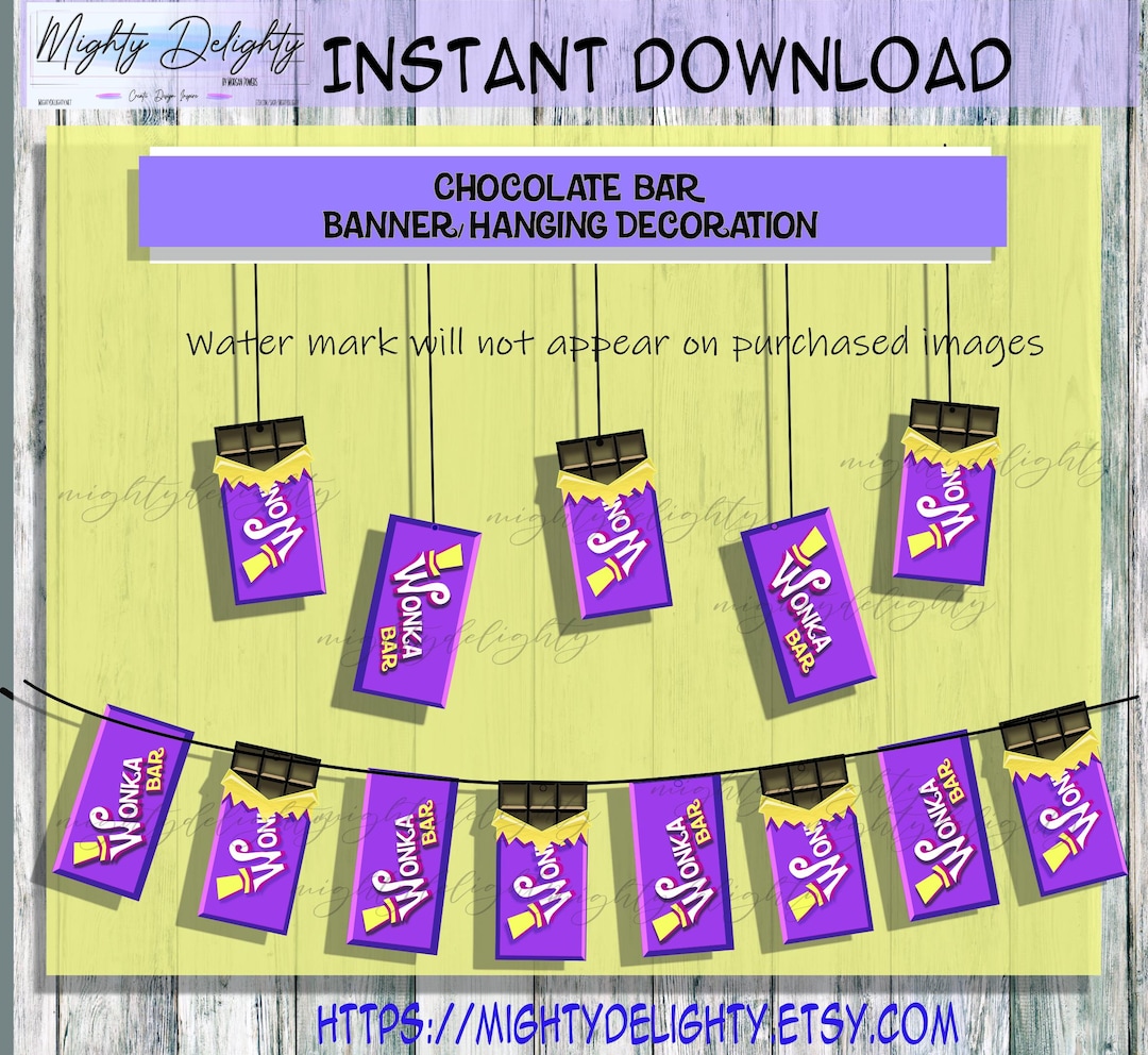 Chocolate Bar Bunting Hanging Decoration- Instant Download for Themed ...