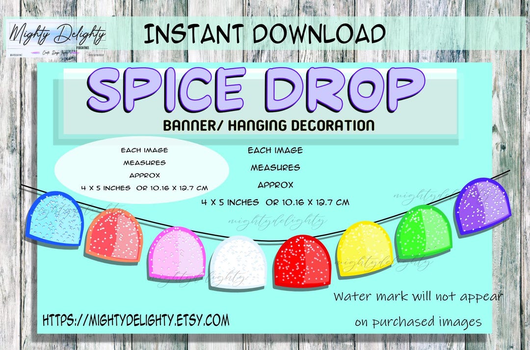Spice Drop Candy Printable Party Bunting Instant Download - Etsy