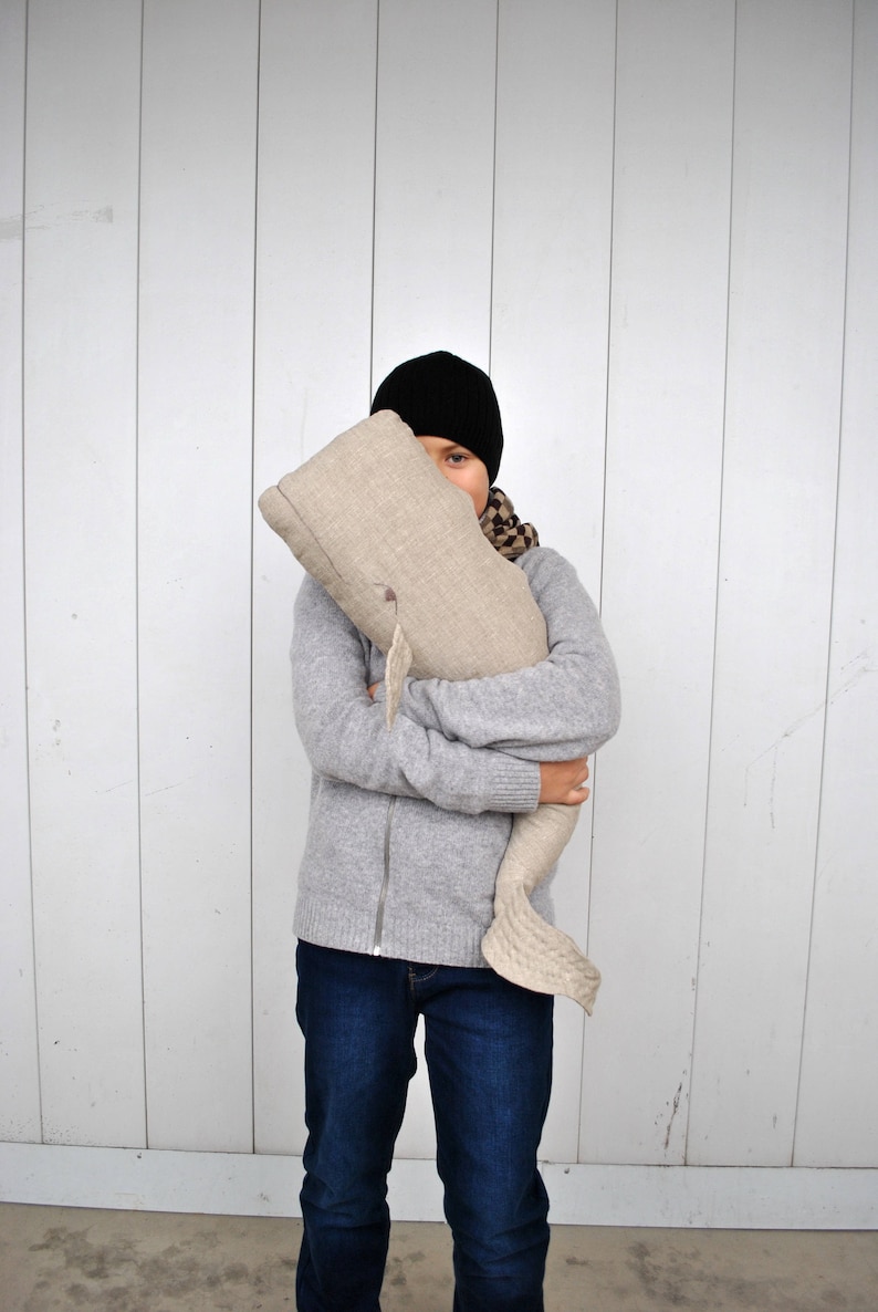 Whale Small Linen Stuffed Pillow Animal Pillow Minimalist | Etsy