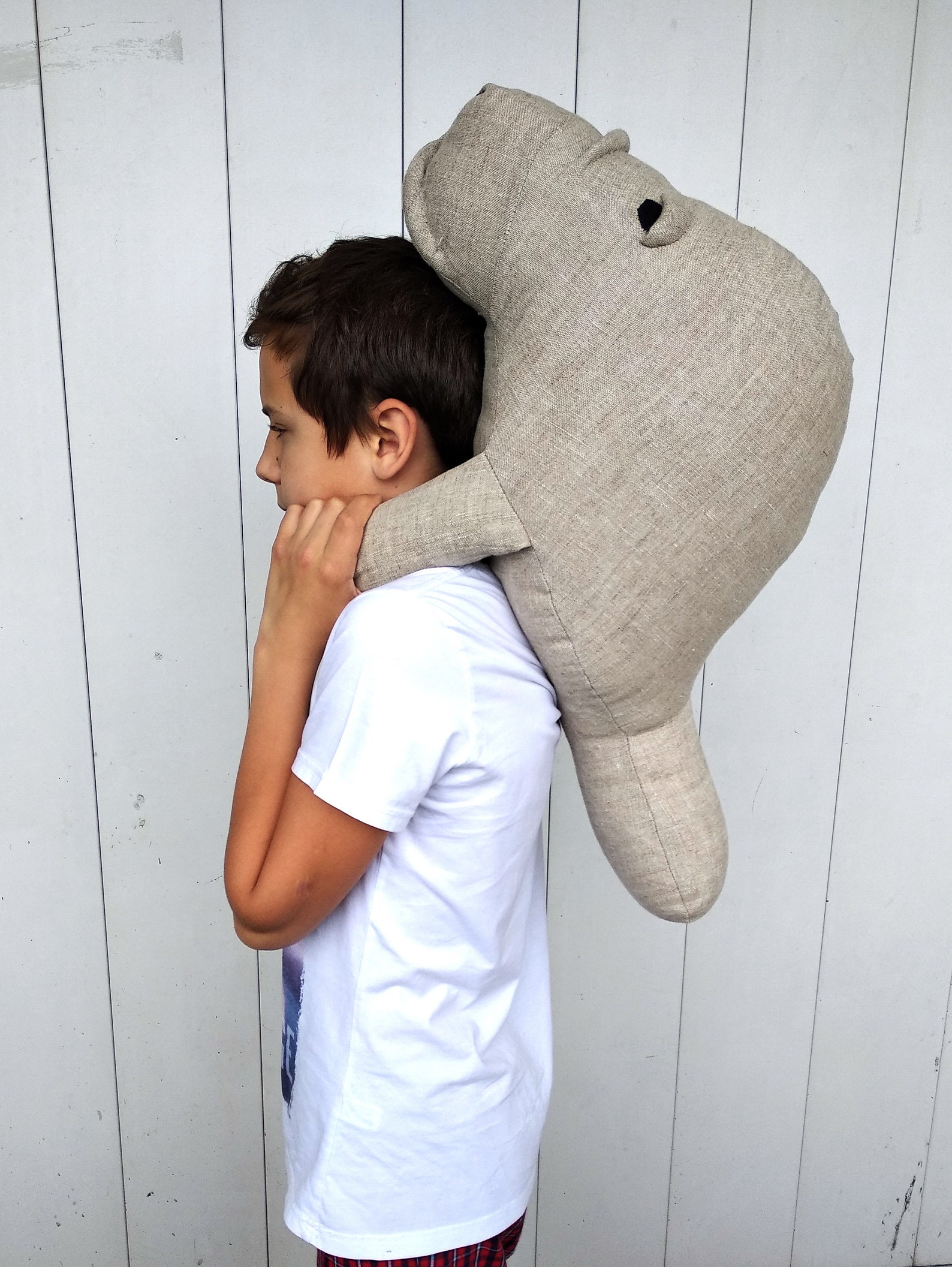 Manatee Pillow Linen Stuffed Animal Pillow Minimalist Nautical Decor - Etsy