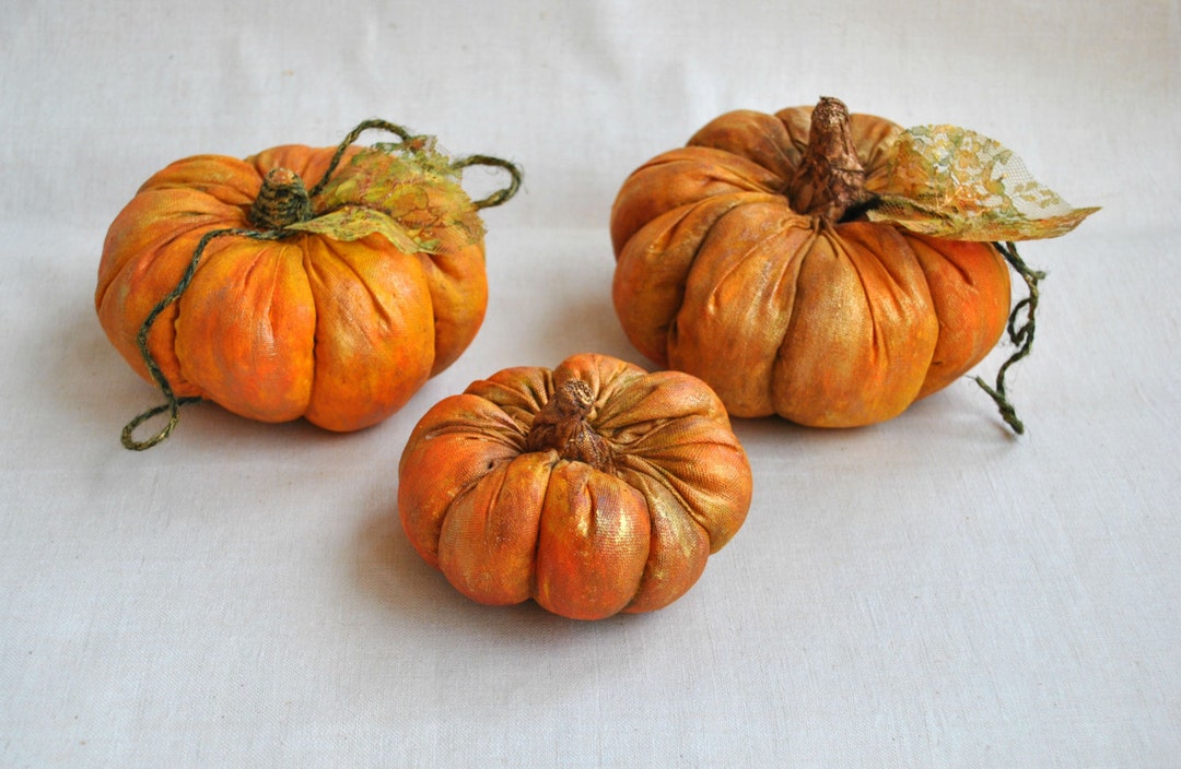 Thanksgiving Decor Pumpkins Set of 3 Rustic Fall Halloween and Harvest ...