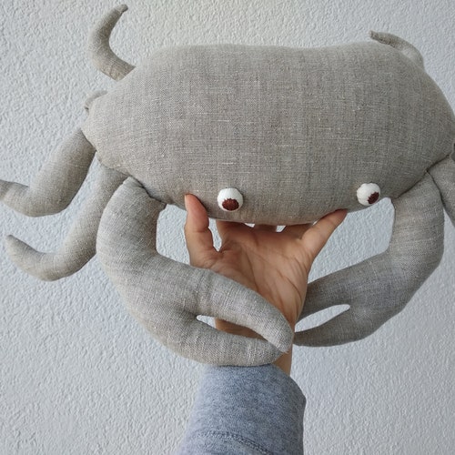 Manatee Pillow Linen Stuffed Animal Pillow Minimalist Nautical | Etsy